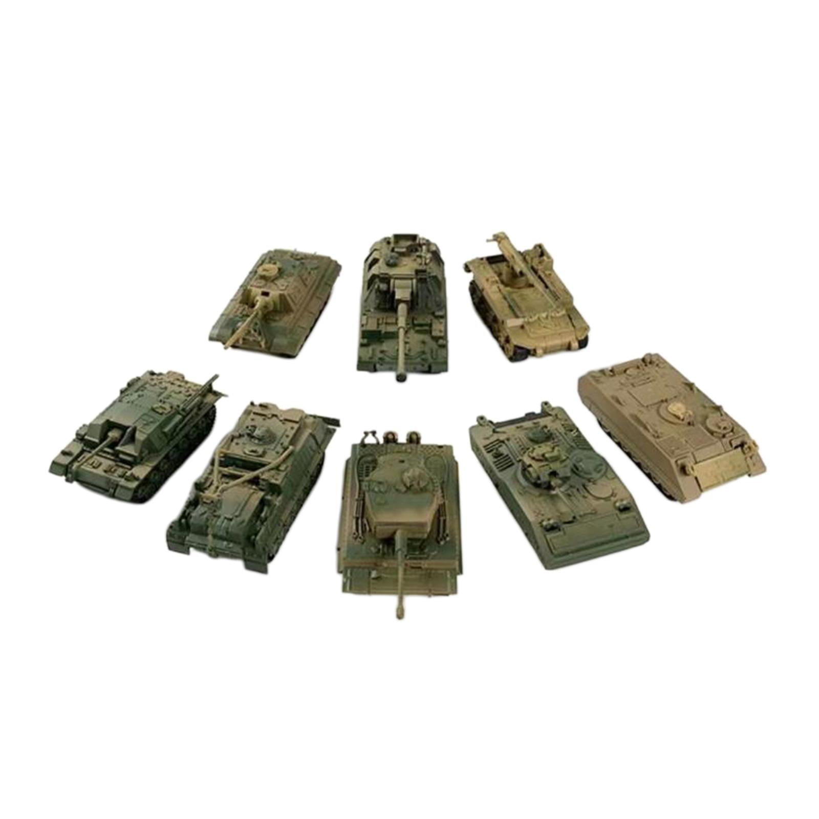8Pcs 1/72 Tank Toy Model 1:72 Scale Tank Model Showcase Collectible ...