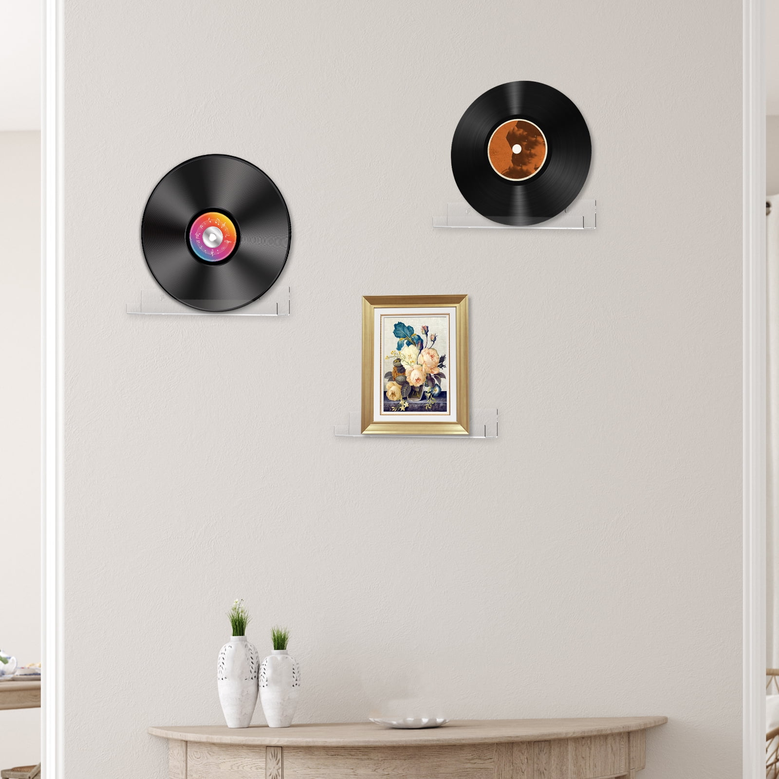 8Pcs / 10Pcs Acrylic Record Holder Wall Mounted Vinyl Record Shelf ...