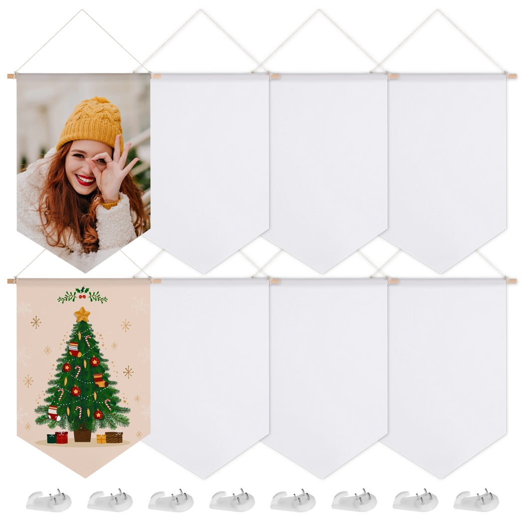 8Pcs 11.8×17.7'' Sublimation Blank Banners, Waterproof Canvas Custom ...