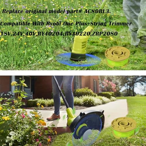 8Pcs 11ft 0.08" Weed Wacker String Compatible with Ryobi One Plus+ ...