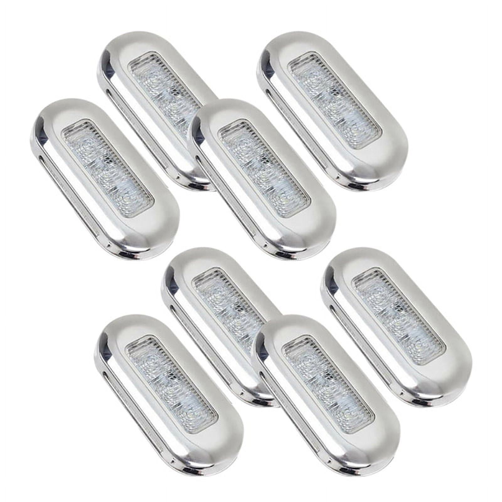8Pcs 12V Boat Marine Signal Lamp Clear Grade Waterproof LED Courtesy ...