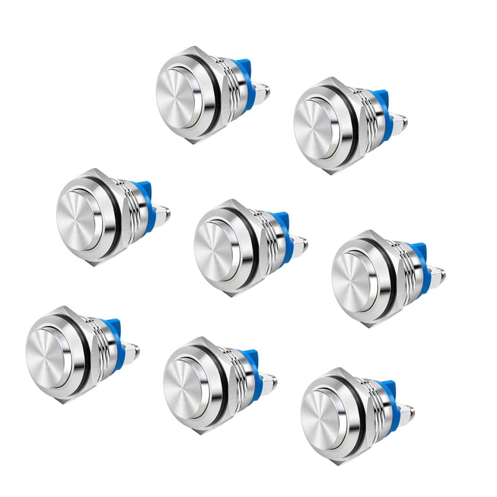 8Pcs 16mm Momentary Push Button Switches Round Screw Terminals Enduring ...