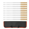 8Pcs 17inch Stainless Steels Wide Flat Skewers Long Kabob Skewers with ...