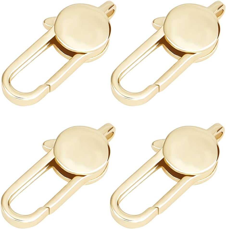 8Pcs 18K Gold Plated Brass Lanyard Snap Hook Keychain Hook Clip Key ...