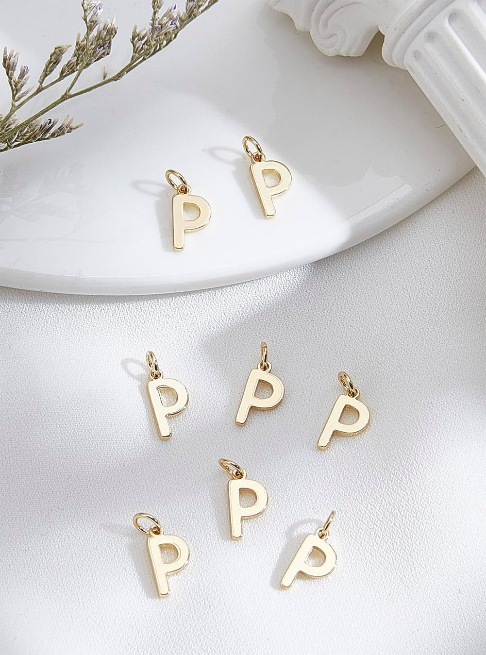 8Pcs 18K Gold Plated Letter P Charms Jewelry Making Charm Gold A-Z ...