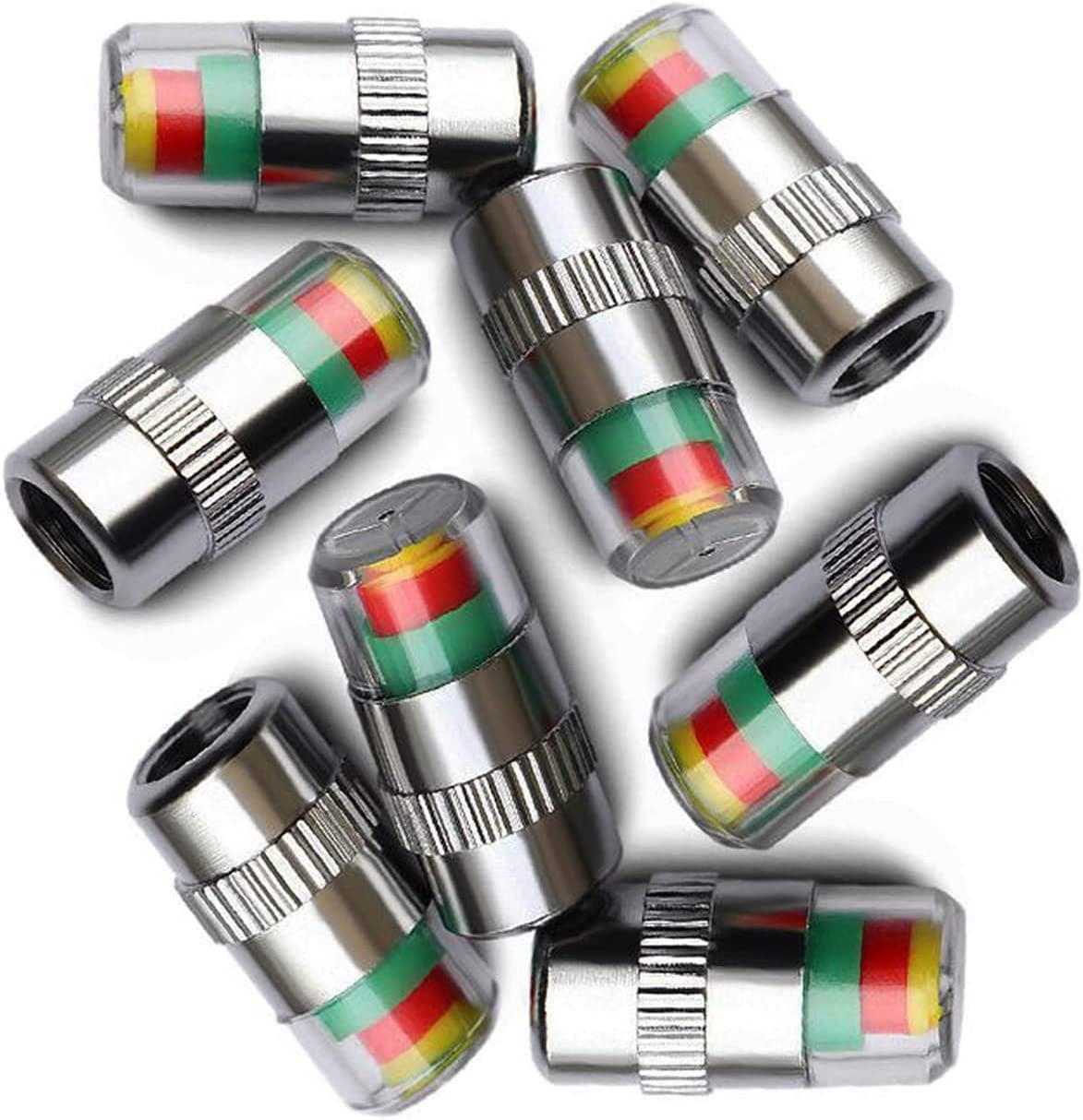 8Pcs 2.2Bar 32-to-35 PSI Car Tire Pressure Monitor Valve Stem Caps ...