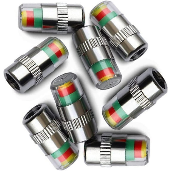 8Pcs 2.2Bar 32-to-35 PSI Car Tire Pressure Monitor Valve Stem Caps ...