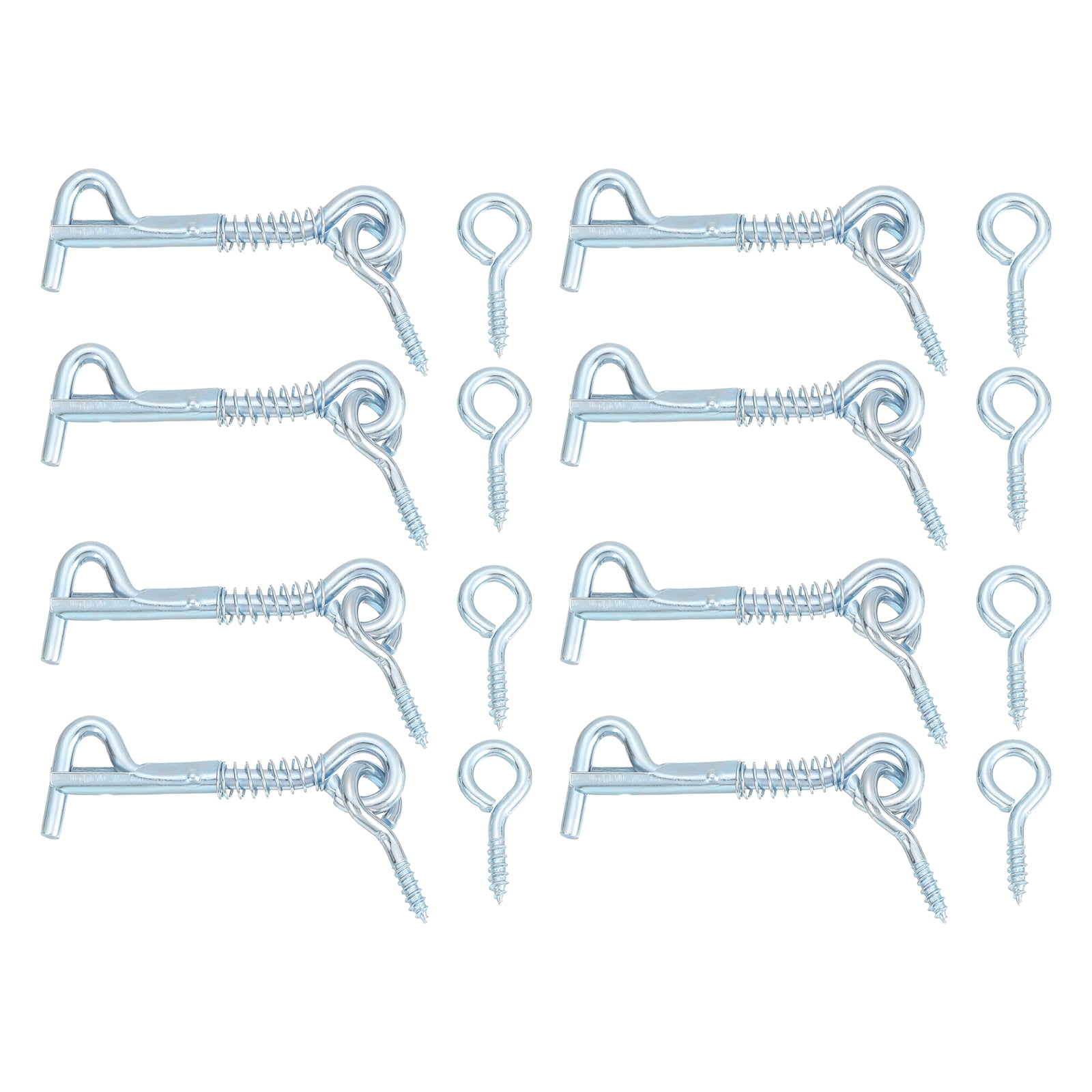 8Pcs 2" Cabin Hook Eye Latch, Zinc-Plated Carbon Steel Spring Hook and ...