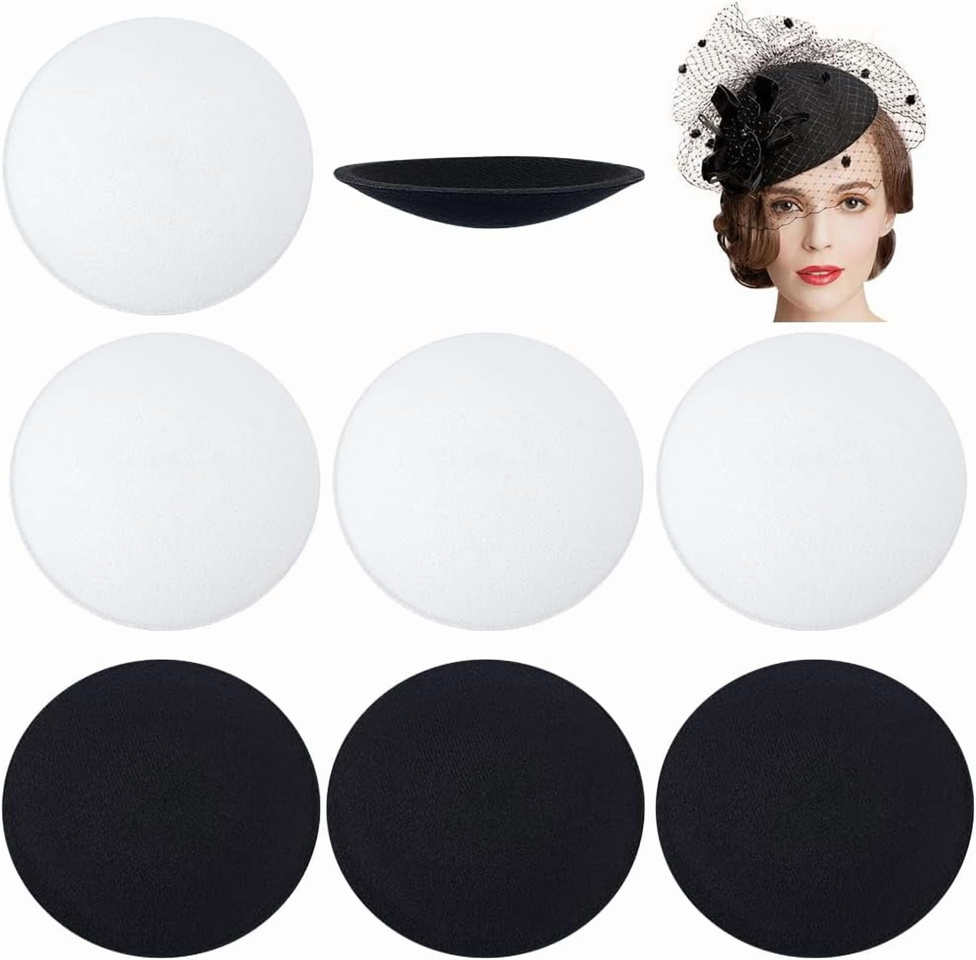 8Pcs 2 Color Cloth Round Fascinator Hat Base White Black Sinamay Hat ...
