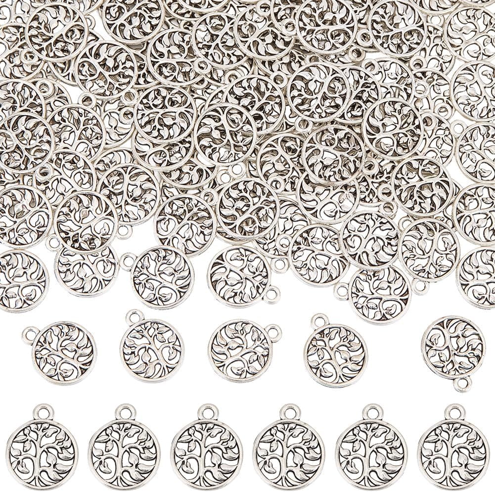 8Pcs 2 Colors Stainless Steel Charms Cut-Out Ball Golden & Stainless ...