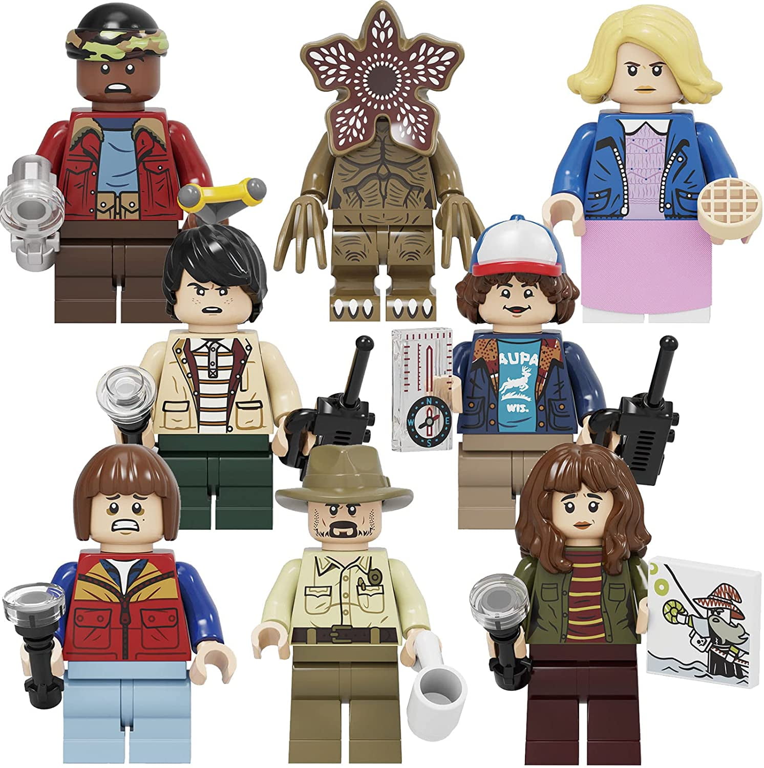 8Pcs 2 Inches Action Figures Anime Movies Fans with Weapons ...