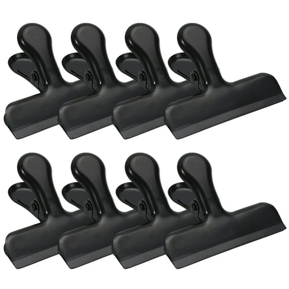 8Pcs 3 Inch Stainless Steel Bag Clips Black Heavy Duty Chip Clip Seal ...