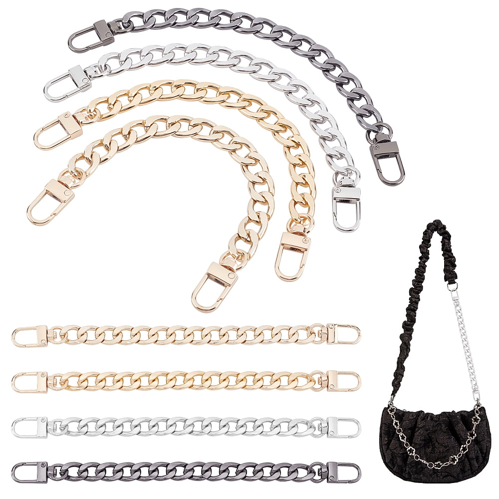 8Pcs 4 Colors Aluminum Curb Chains Bag Handles with Alloy Clasps for ...