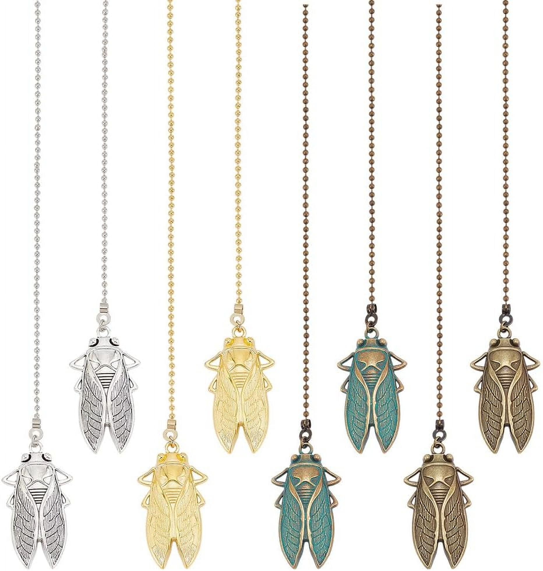 8Pcs 4 Colors Cicada Ceiling Fan Pull Chain 14.76 Inch Decorative Fan ...