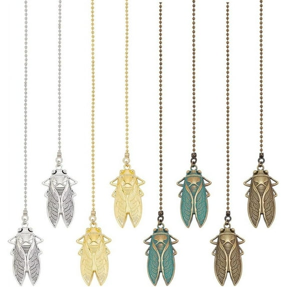 8Pcs 4 Colors Cicada Ceiling Fan Pull Chain 14.76 Inch Decorative Fan ...