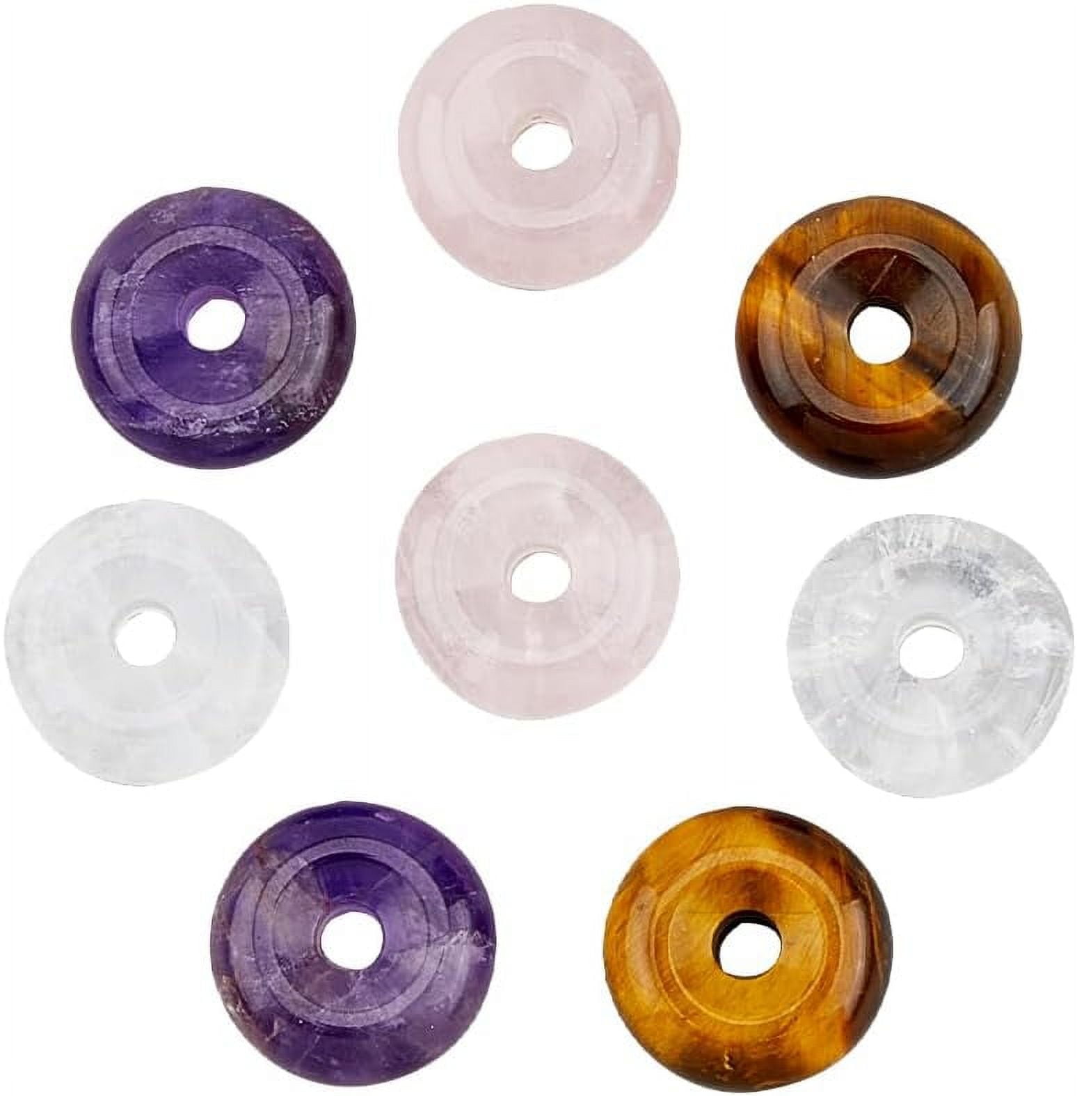 8Pcs 4 Colors Donut Disc Charms Chakra Circle Ring Charms Spiritual ...