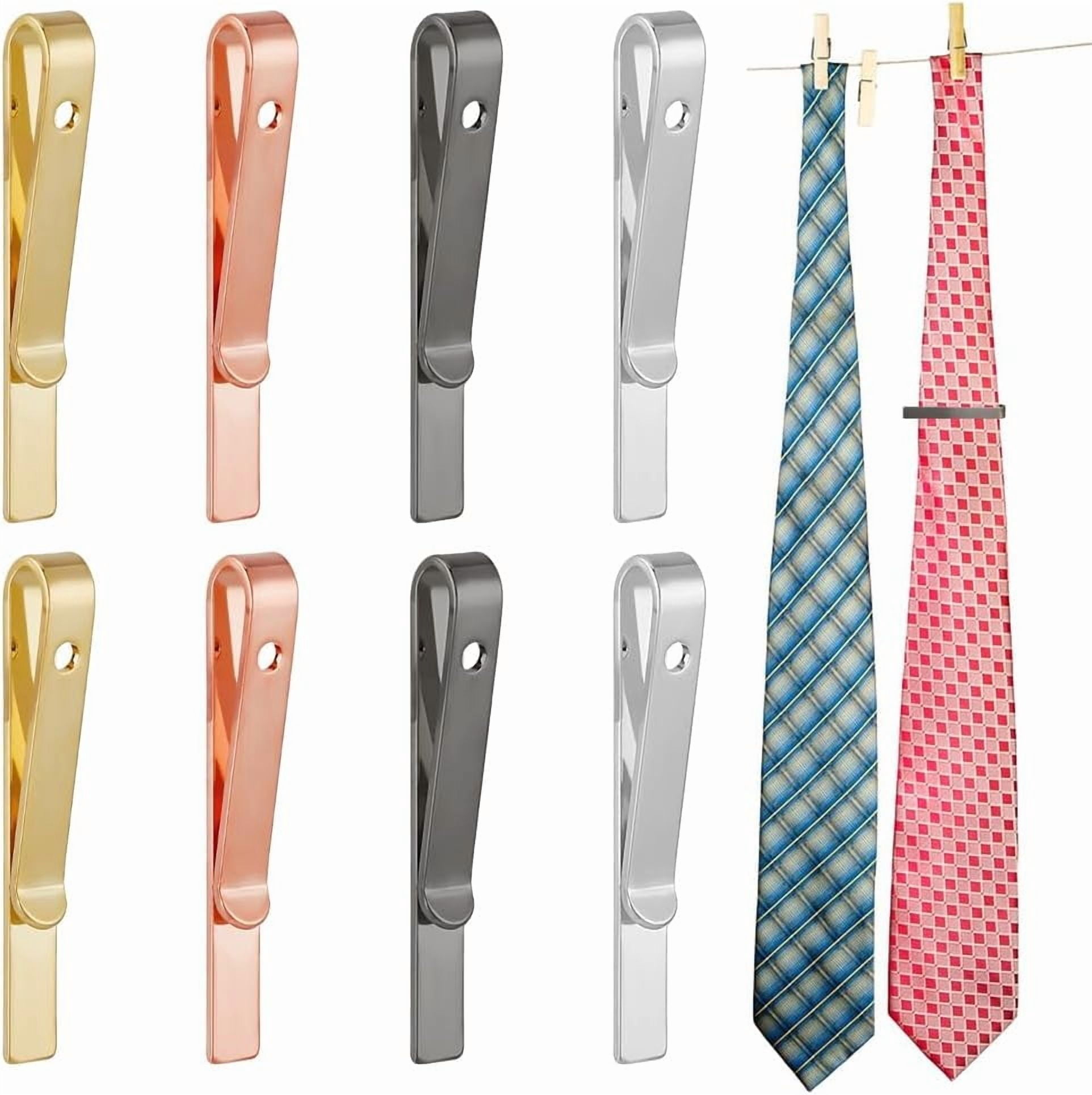 8Pcs 4 Colors Men Tie Clips Tie Clip-Skinny Tie Bar Metal Tie Pin ...