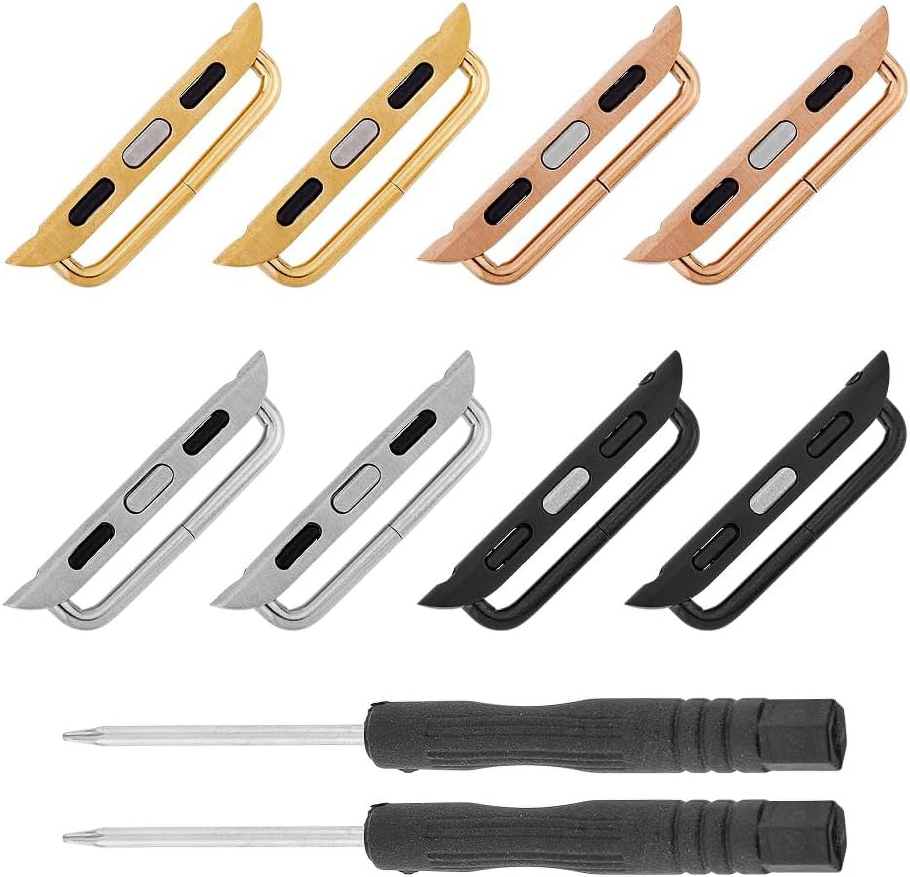 8Pcs 4 Colors Watch Band Adapter Stainless Steel Strap Connector Set ...