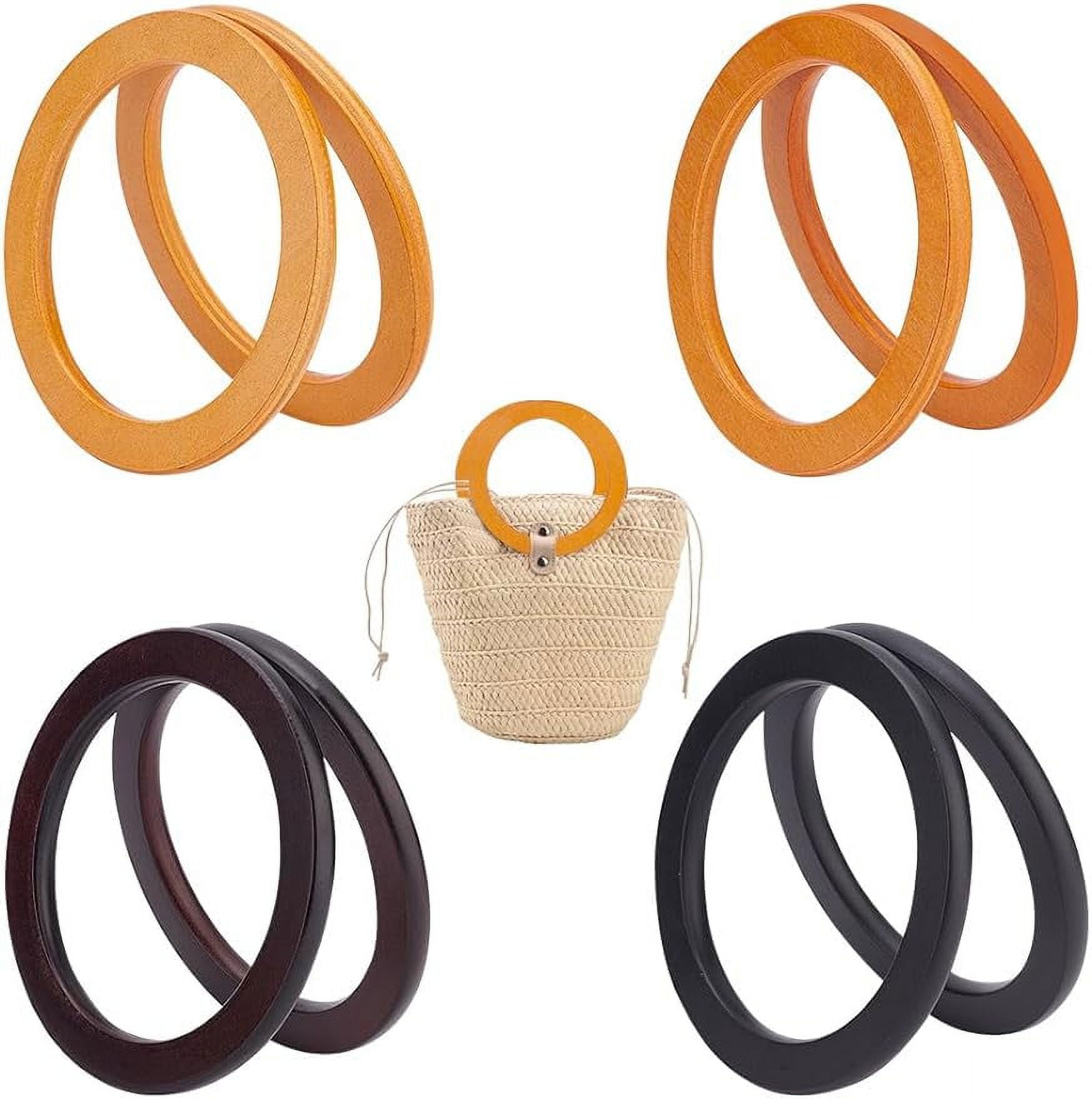 8Pcs 4 Colors Wooden Bag Handles 5.31 inch Round Purse Handle ...