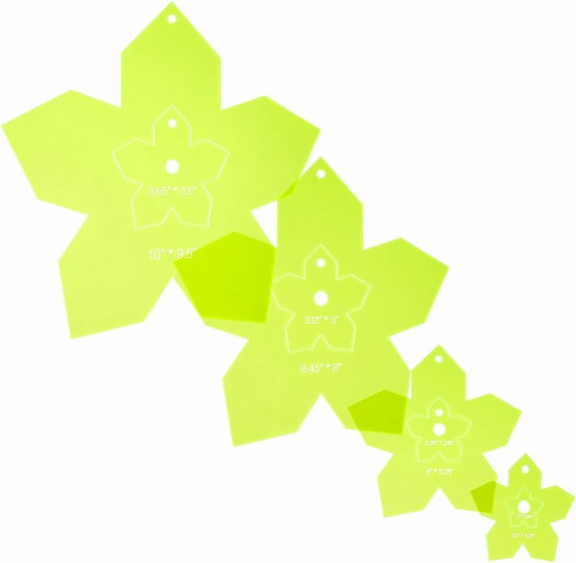 8Pcs 4 Style Acrylic Quilting Template Flower Template Transparent ...
