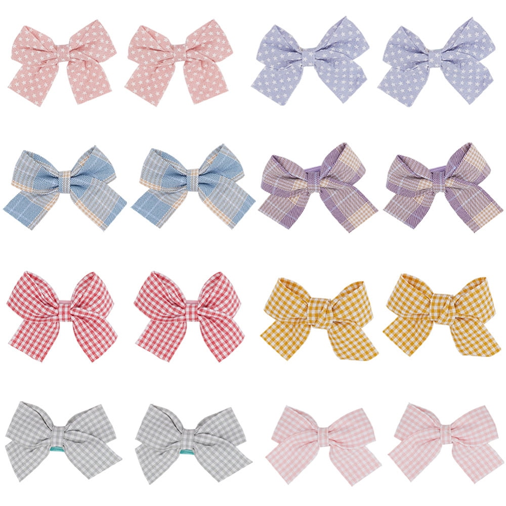 8Pcs 4 Style Cute Bowknot Cloth Hair Clip Hair Accessories for Girls ...
