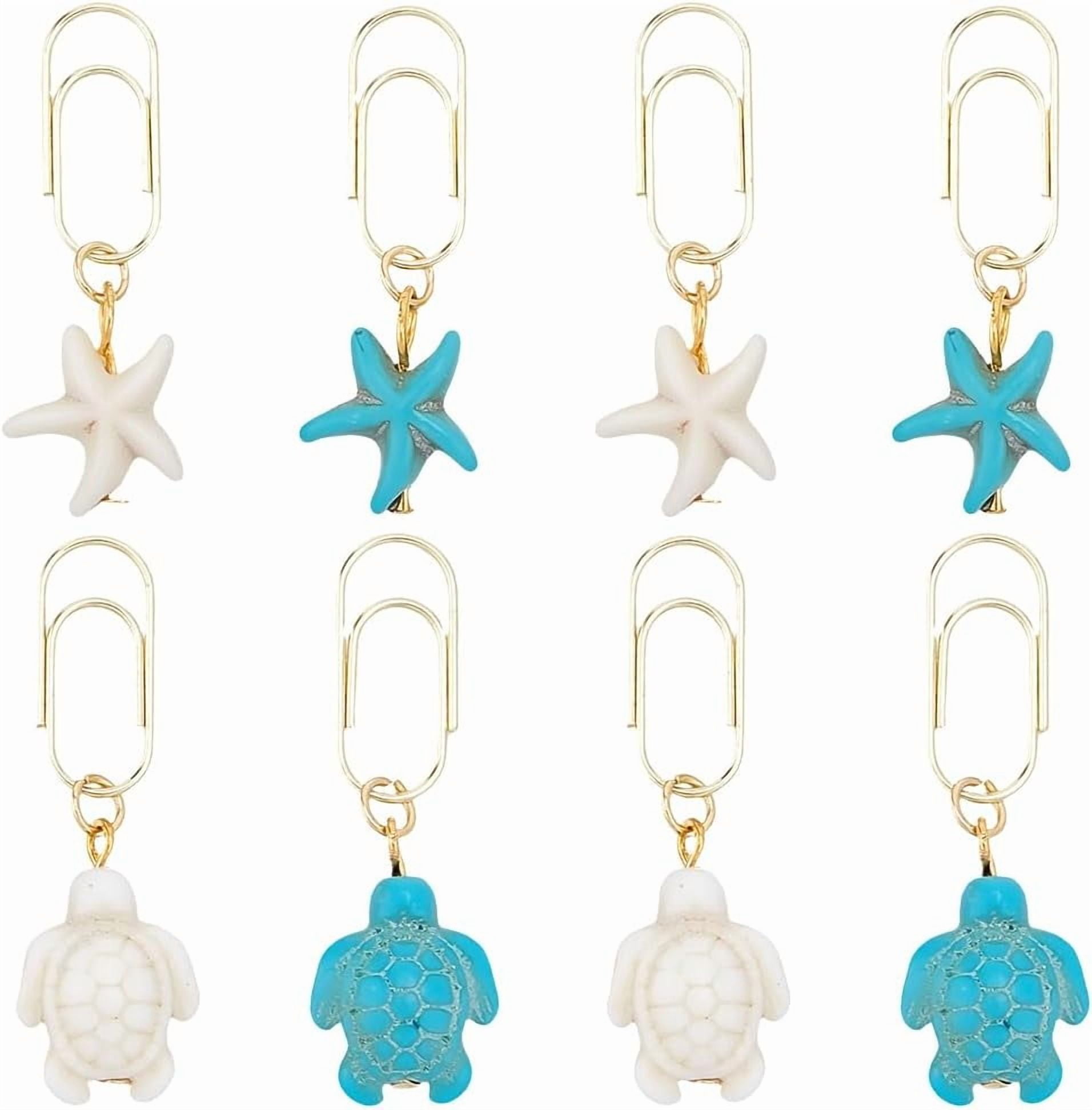 8Pcs 4 Styles Ocean Paperclips Sea Turtle Metal Bookmark Sea Animal ...