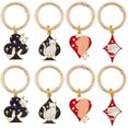 8Pcs 4 Styles Playing Cards & Cat Alloy Enamel Shoe Charms with Spring ...