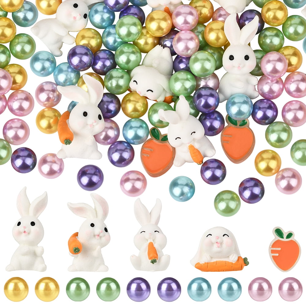 8Pcs 4 Styles Resin Rabbit Display Decorations with 100Pcs Plastic ...