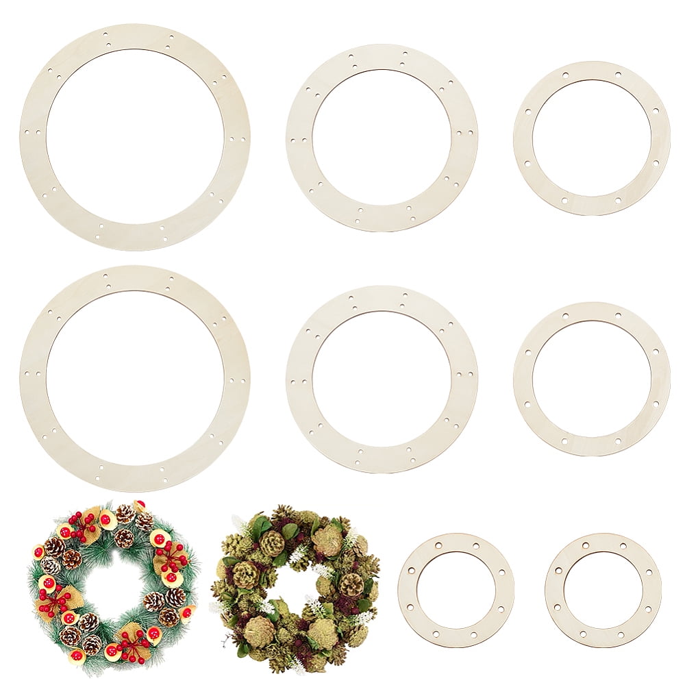 8Pcs 4 Styles Wreath Frames for Crafts Wooden Floral Arranging Craft ...