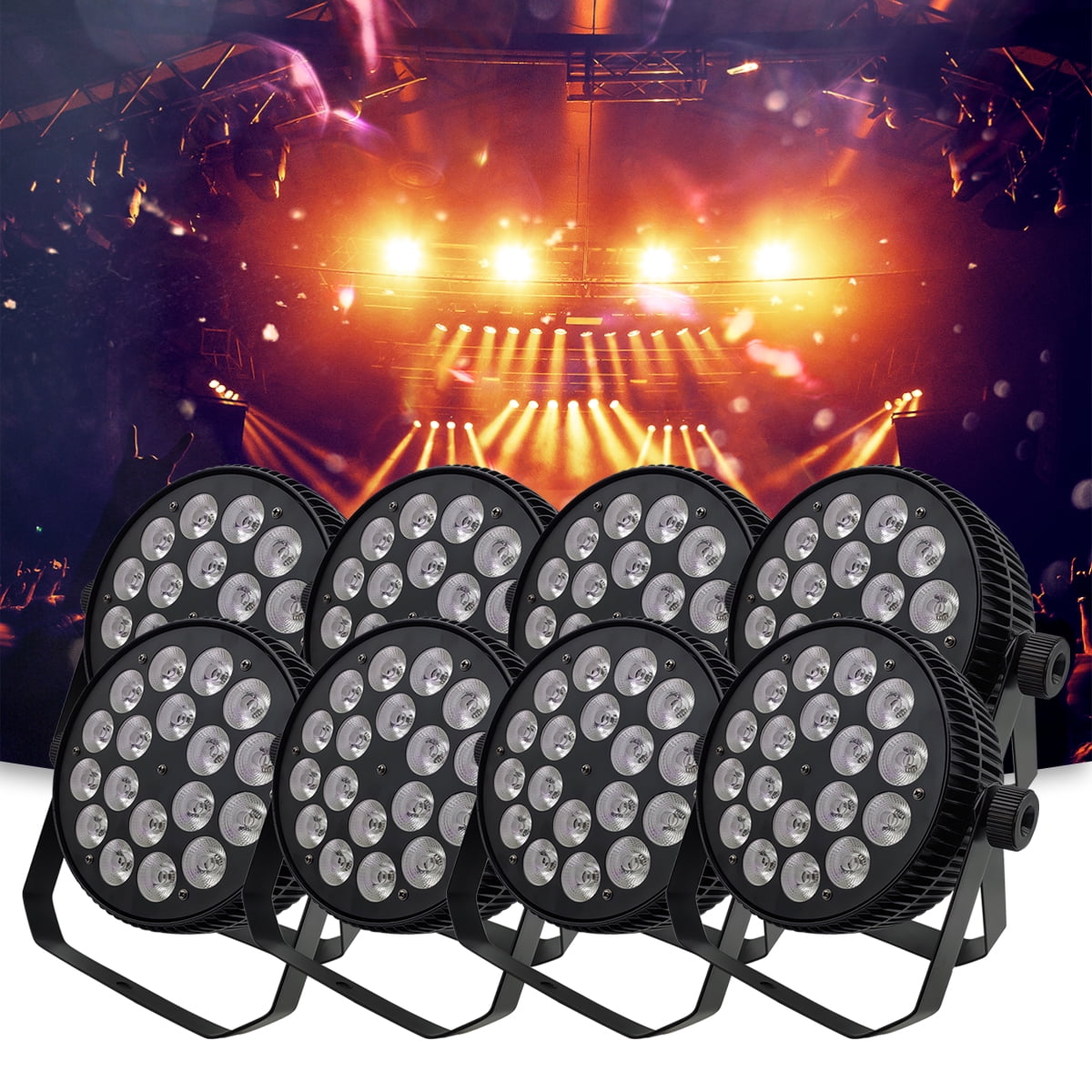 8Pcs 4in1 18x12w RGBW LED Par Light Flat Stage Light Professional Stage ...