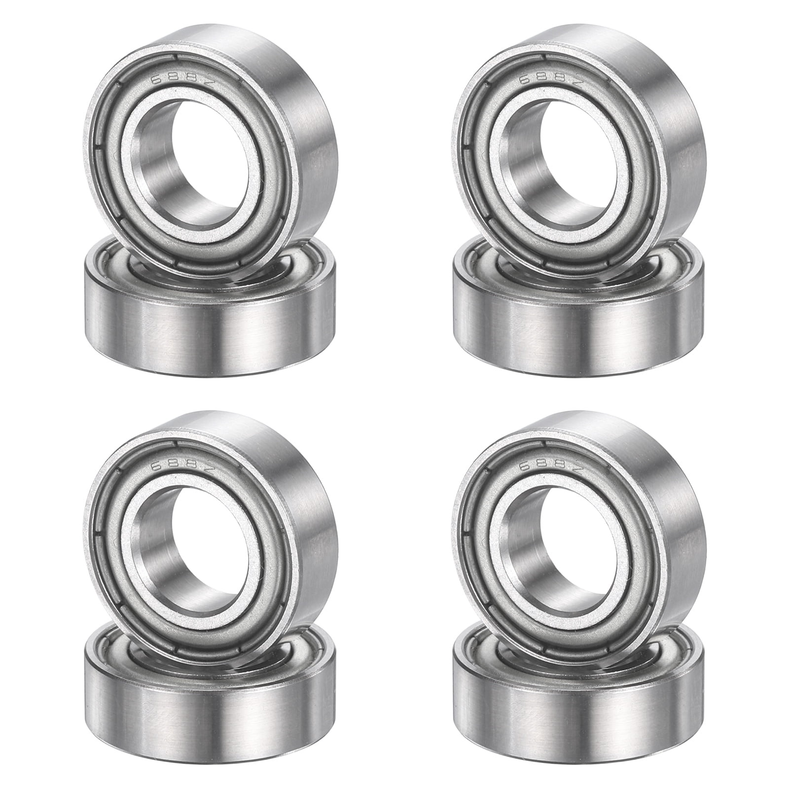 8Pcs 688ZZ 8mmx16mmx5mm Deep Groove Ball Bearings, Double Metal ...