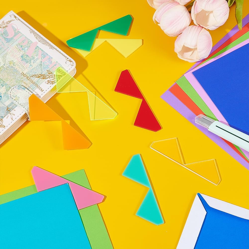 8Pcs 8 Colors Acrylic Book Binding Tools Book Binding Spacers Book ...