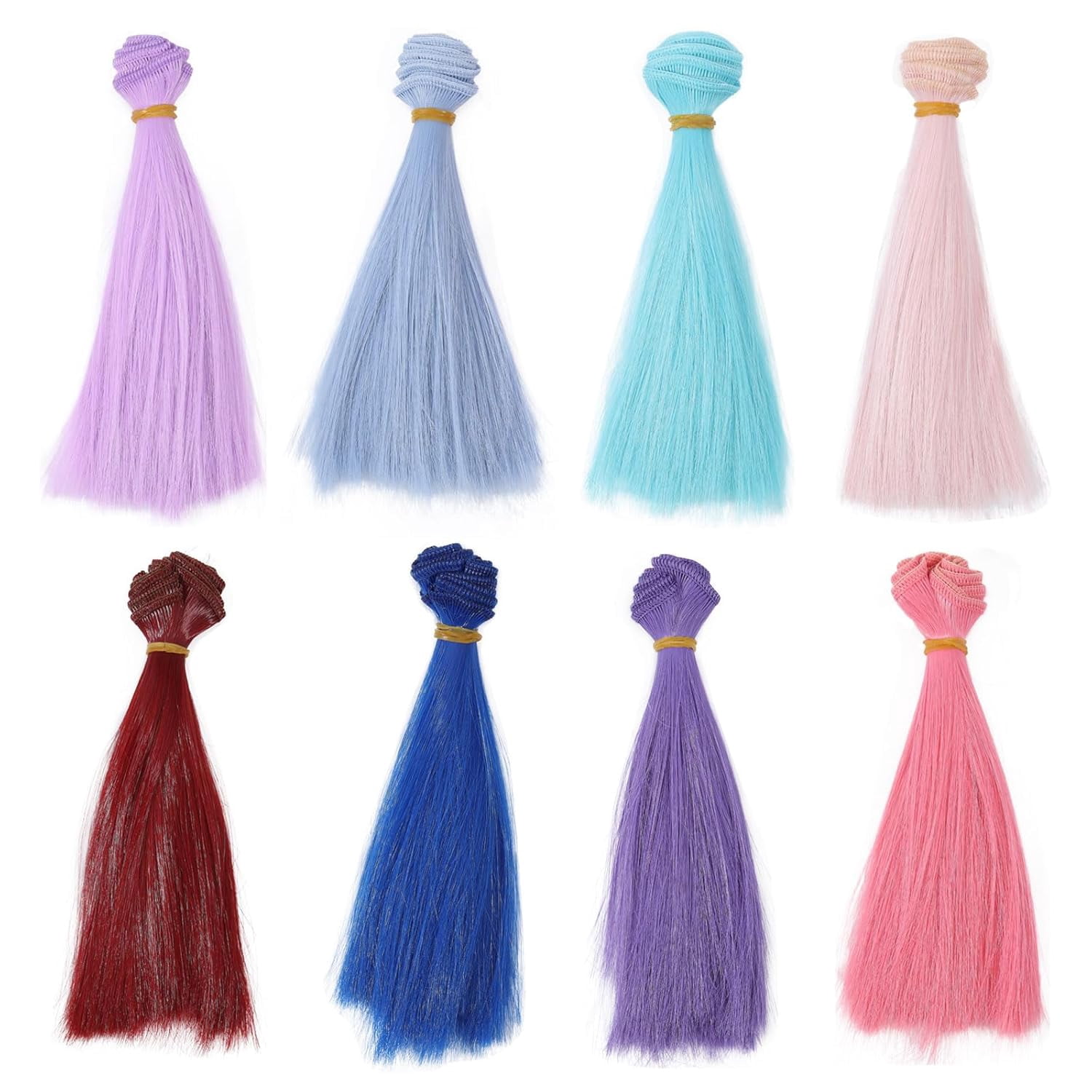 8Pcs 8 Colors Doll Straight Wigs 100cm/40inch Colorful Doll Hair ...