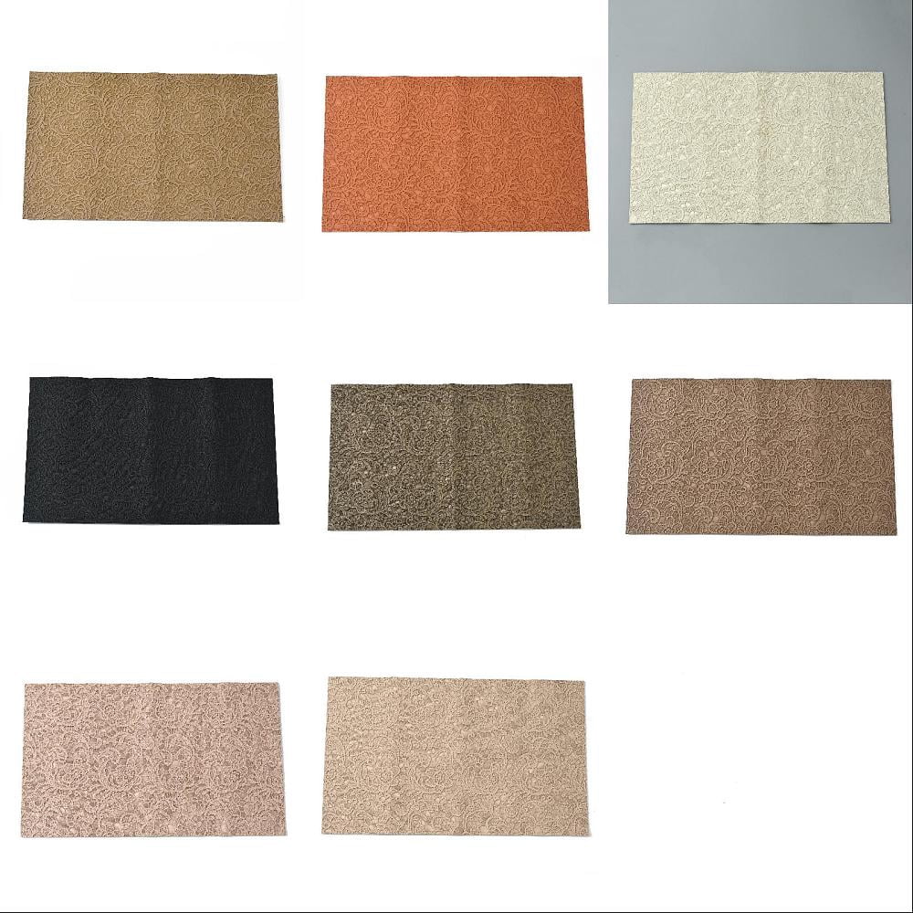 8Pcs 8 Colors PVC Fabric for Garment Accessories Rectangle with Floral ...