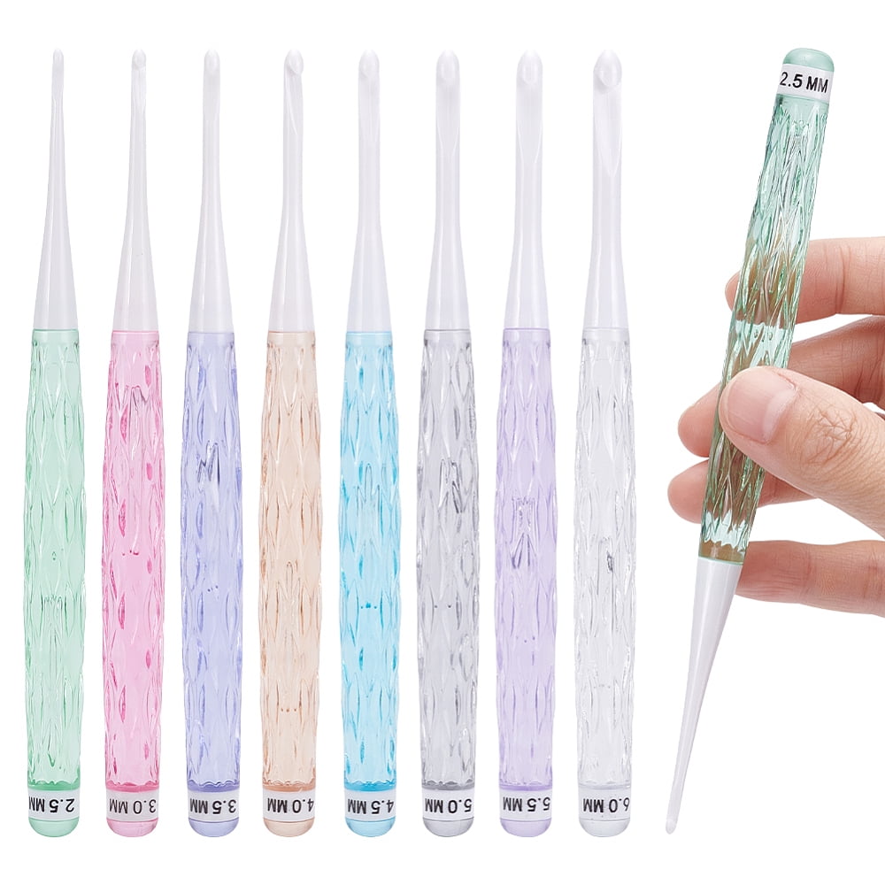 8Pcs 8 Colors Plastic Crochets Hooks Set Colorful Crochet Hook Non-Slip Ergonomic Crochet Hooks ...