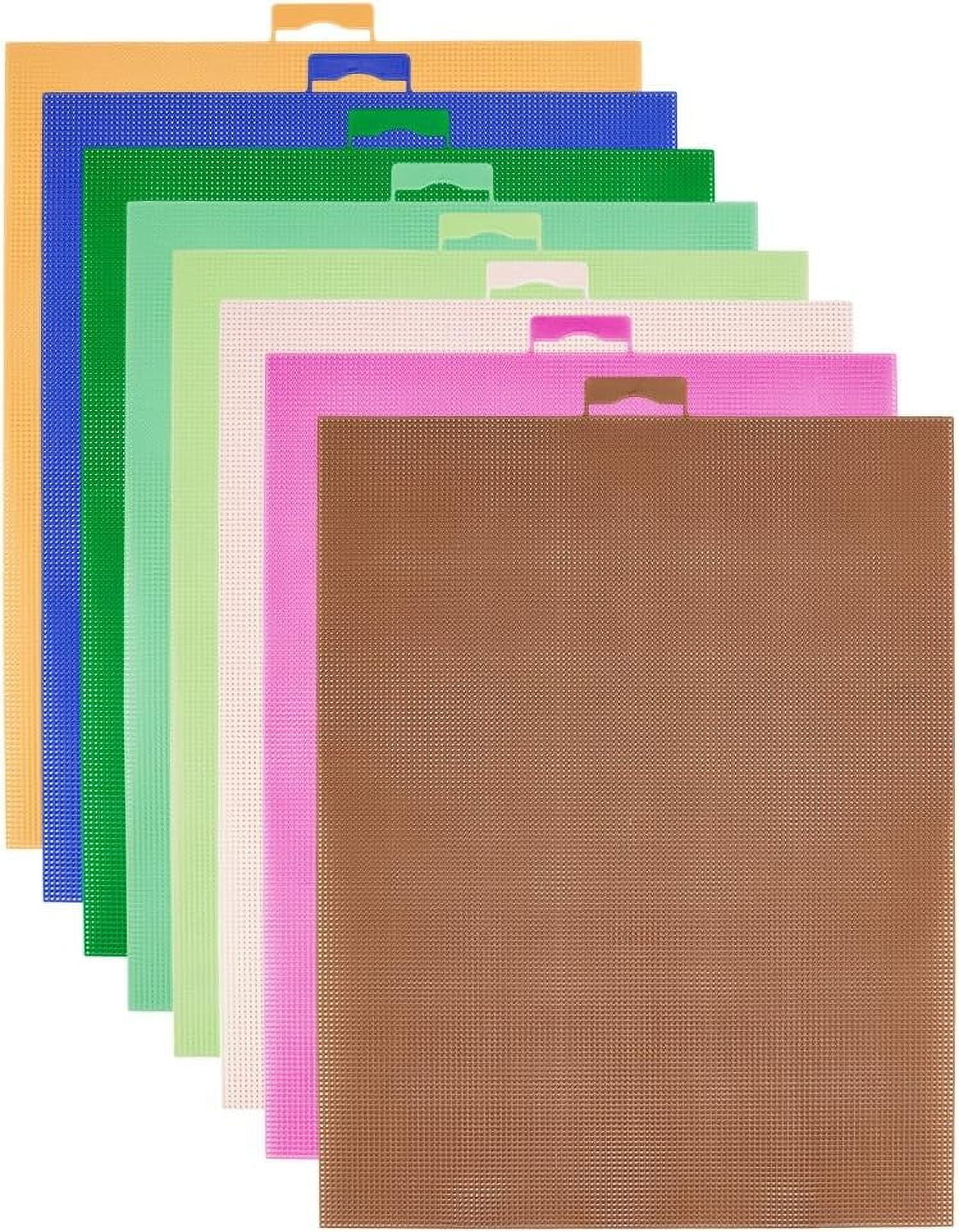 8Pcs 8 Colors Plastic Mesh Canvas 14CT Mesh Plastic Canvas Sheets Mixed ...