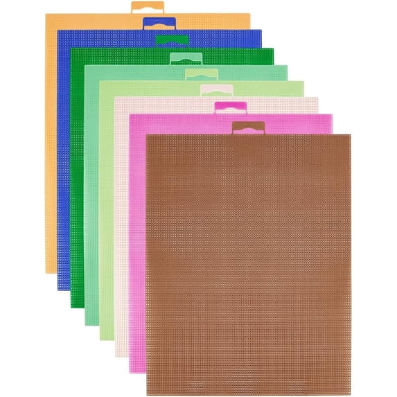 8Pcs 8 Colors Plastic Mesh Canvas 14CT Mesh Plastic Canvas Sheets Mixed ...