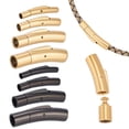 8Pcs 8 Styles 304 Stainless Steel Bayonet Clasps Tube Round Hole Mixed ...