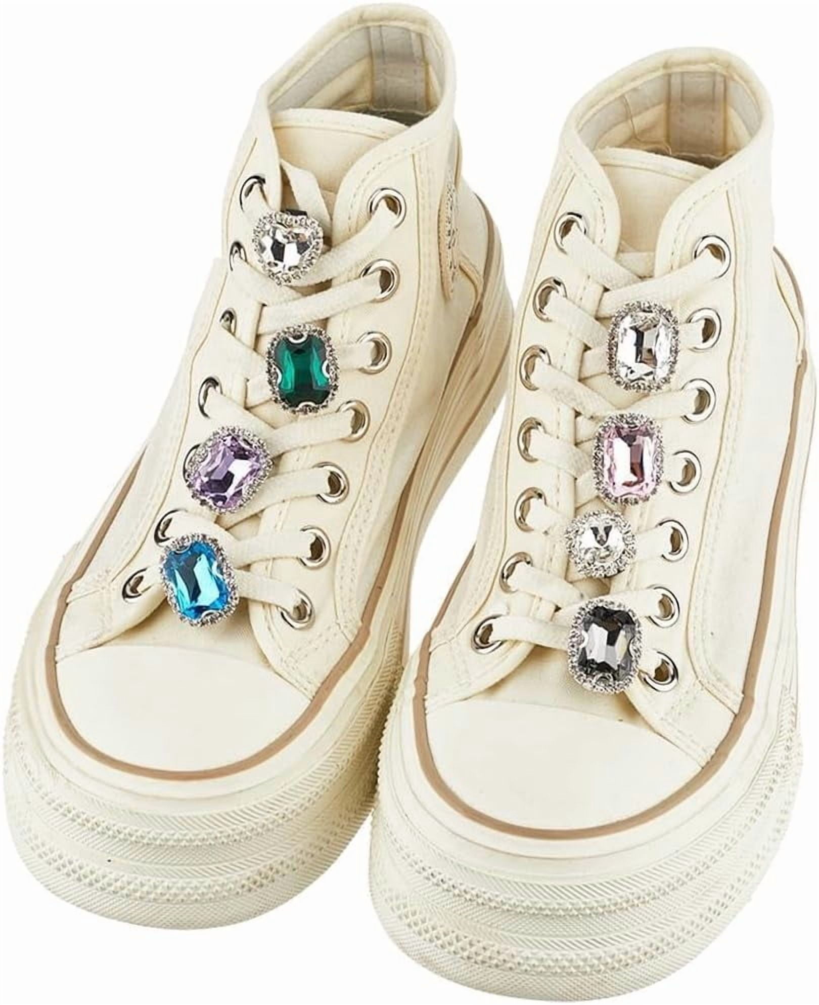 8Pcs 8 Styles Iron & Glass Shoe Buckle Clips Shoe Decoration with ...
