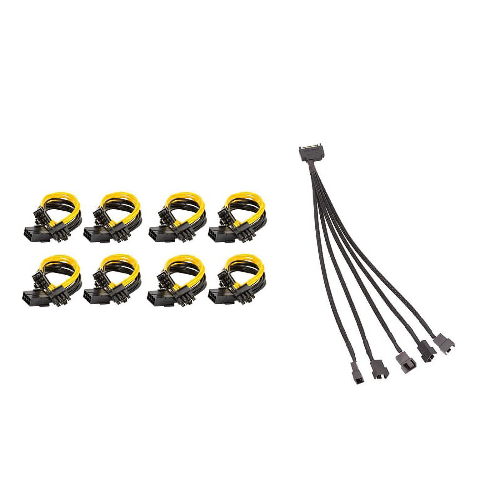 8Pcs 8Pin PCI-E to 2 PCI-E 8 (6+2) Pin Power Cable with 15-Pin SATA to ...