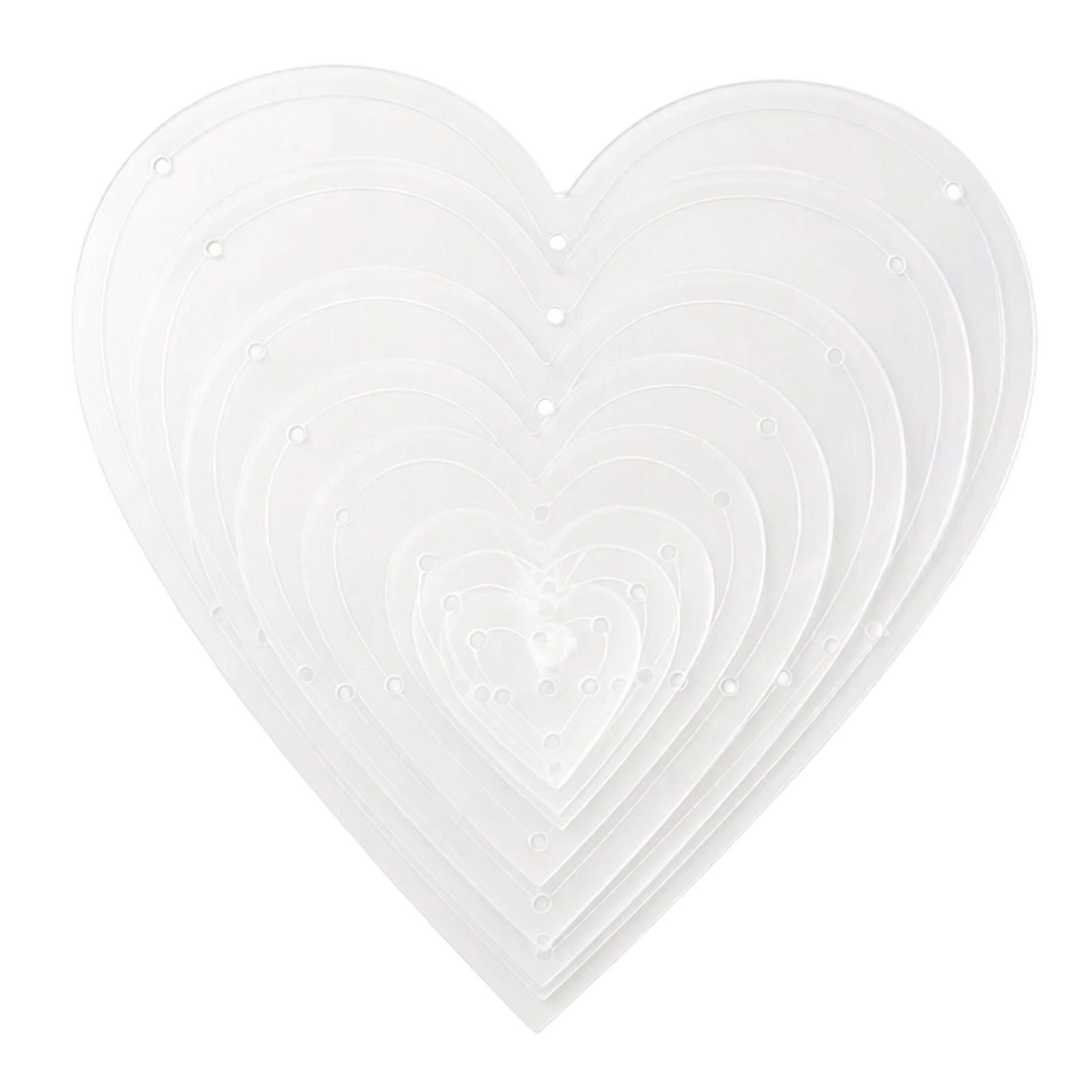 8Pcs Acrylic Heart Shape Sewing Templates With Grids Lines For ...