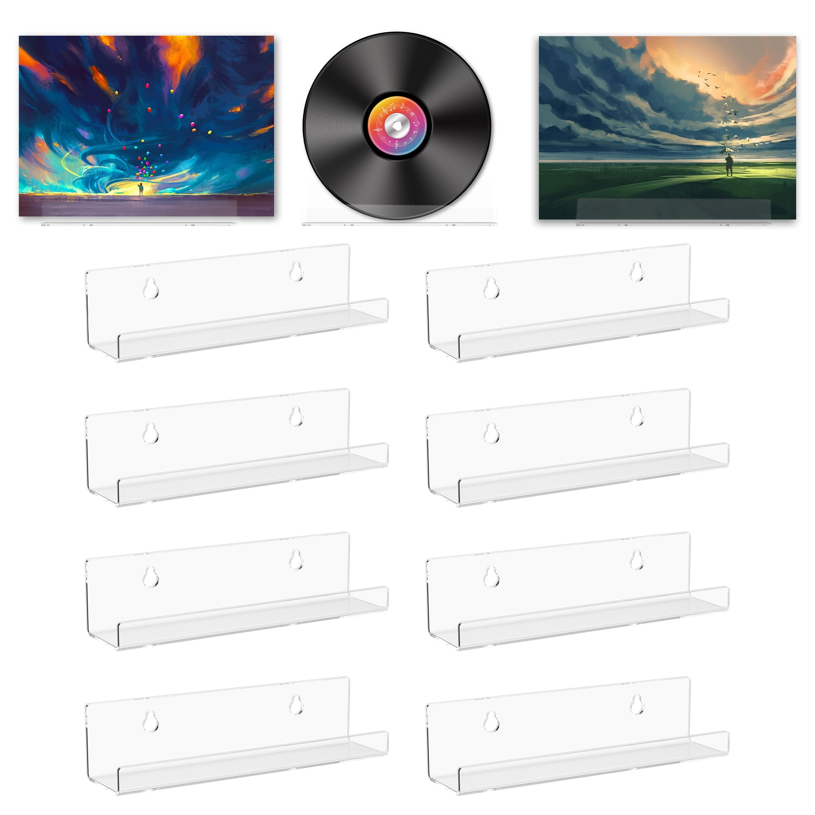 8Pcs Acrylic Record Holder 7 Inch Vinyl Records Wall Display Wall ...