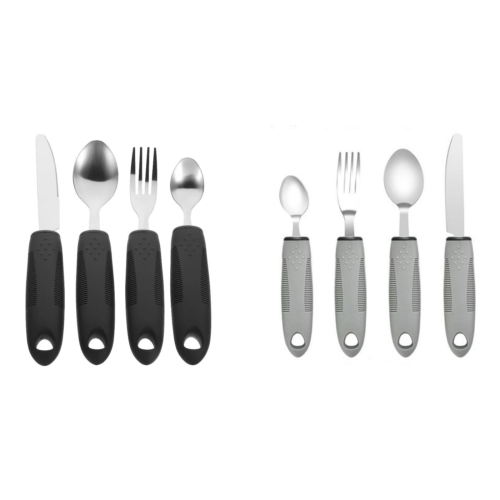 8Pcs Adaptive Utensils for Hand Tremors, Easy Grip Handle, Built Up ...
