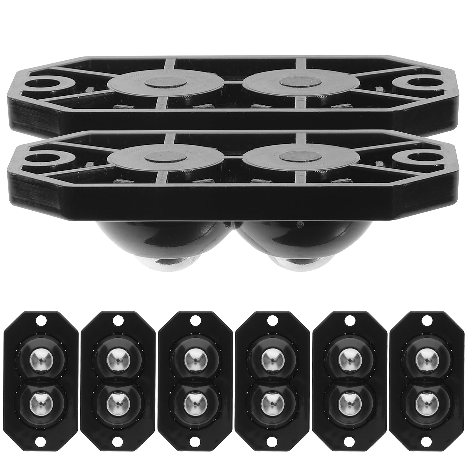 8Pcs Adhesive Caster Wheel Stainless Steel Pulley for Bins Storage ...