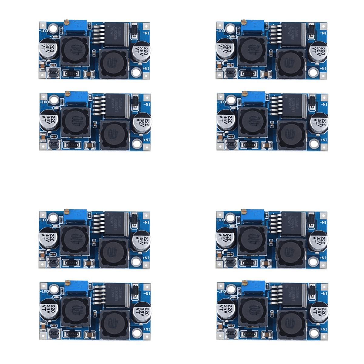 8Pcs Adjustable DC-DC Buck Boost Converter Automatic Wide Voltage ...
