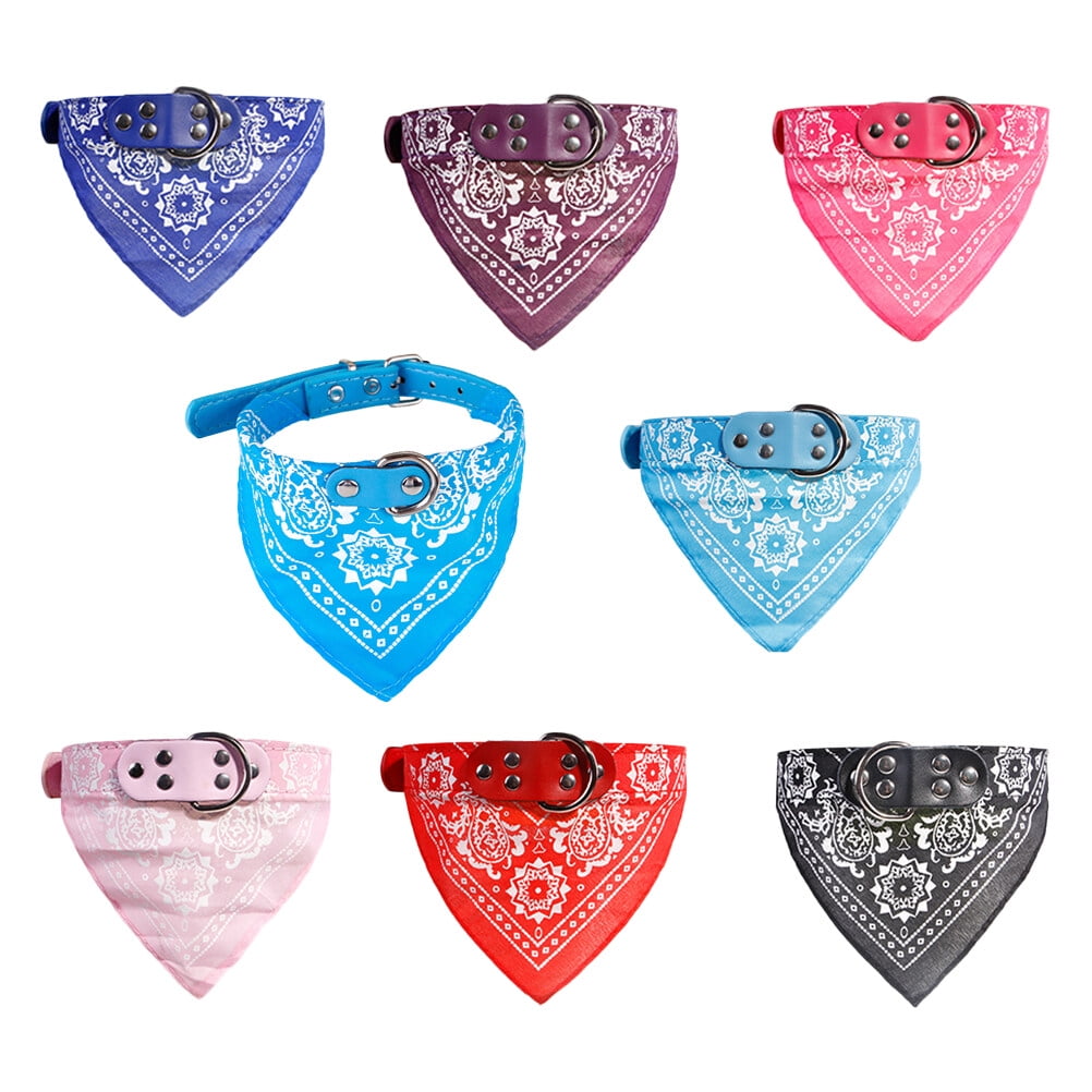 8Pcs Adjustable Pet Dog Puppy Dog Neck Scarf Bandana Collar Neckerchief ...
