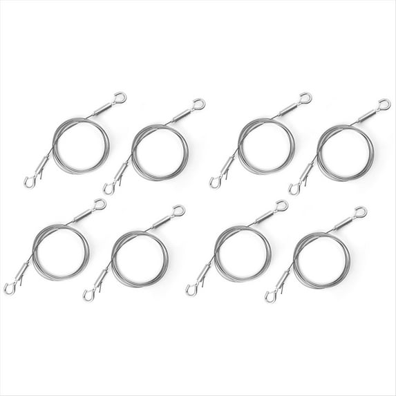 8Pcs Adjustable Wire Ropes with Hooks, Stainless Steel Picture Hanging ...