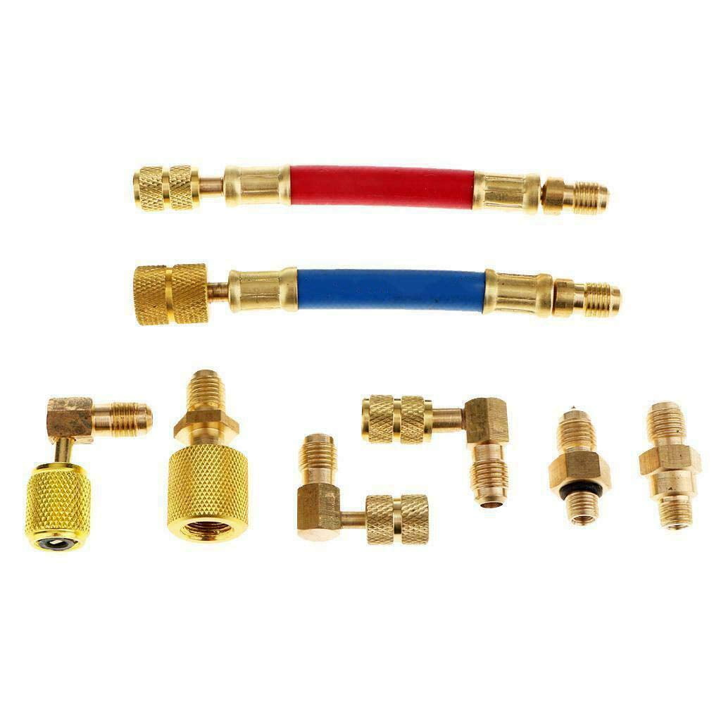 8Pcs Air Conditioner Refrigeration R134A R12 Converting Adapter Hose ...