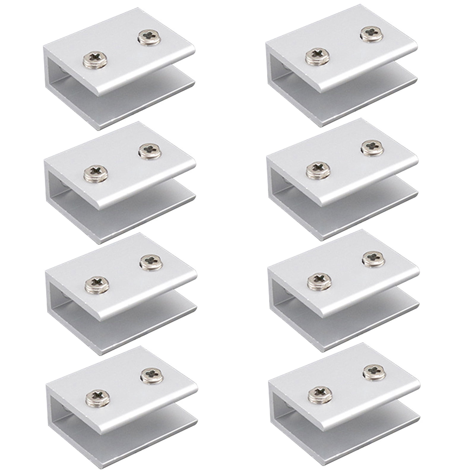 8Pcs Aluminum Alloys Square Glass Clamps Shower Door Clip Bracket ...