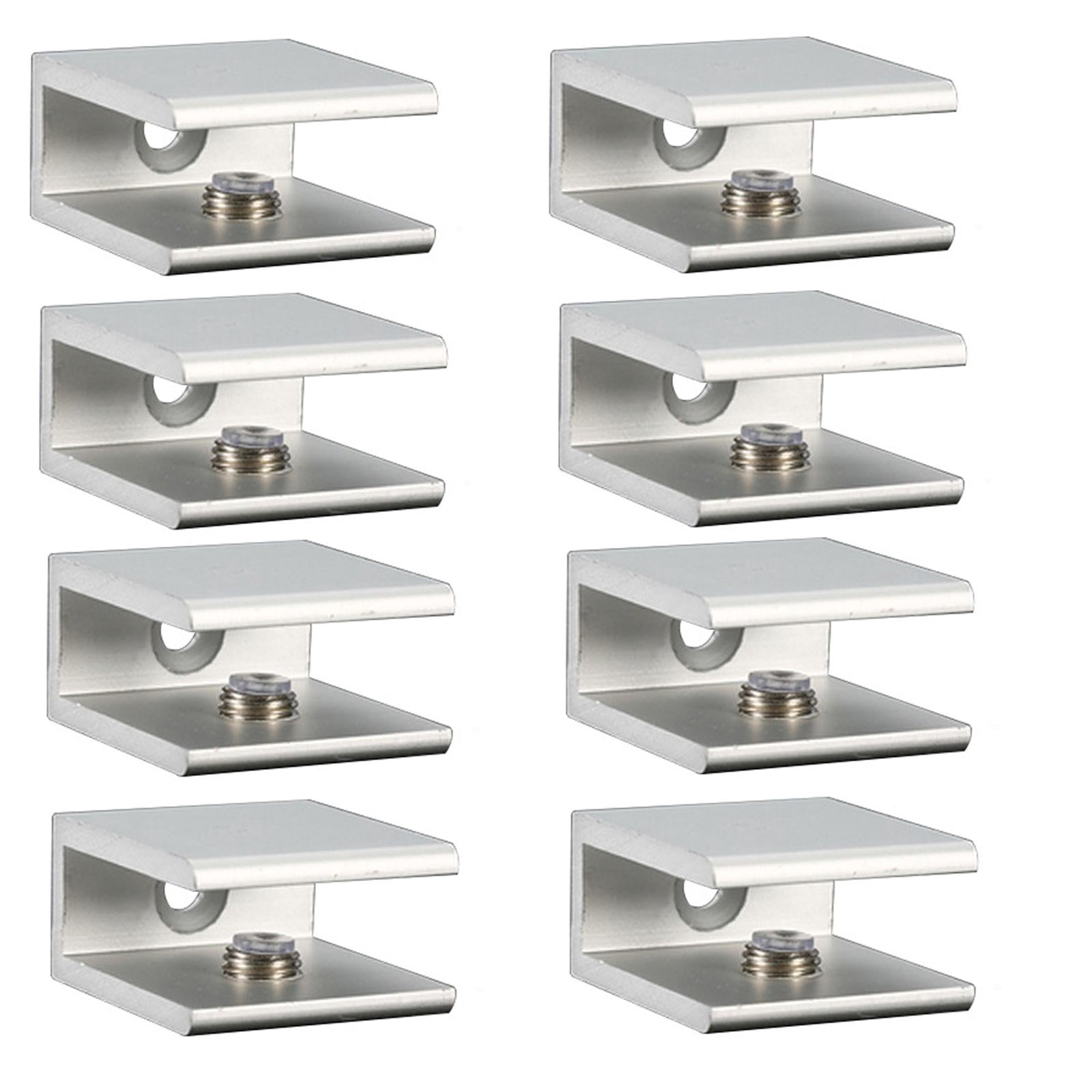 8Pcs Aluminum Alloys Square Glass Clamps Shower Door Clip Bracket ...